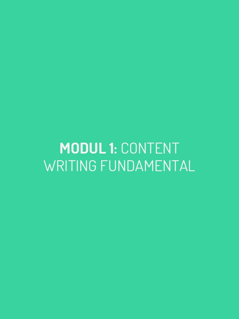 Modul 1 Content Writing Fundamental - Updated | PDF
