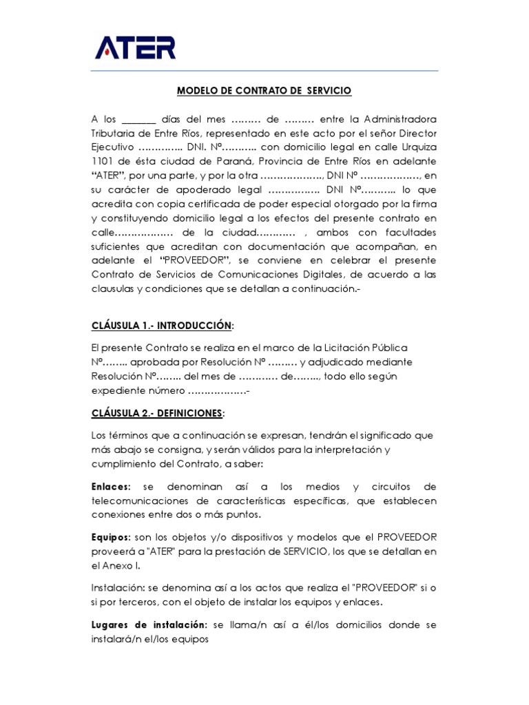 Modelo de Contrato de Servicio | PDF | Jurisdicción | Ley común