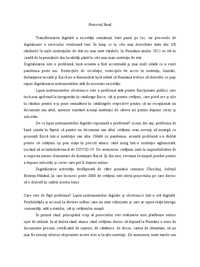 Pop Paul-Teodor Proiect final | PDF