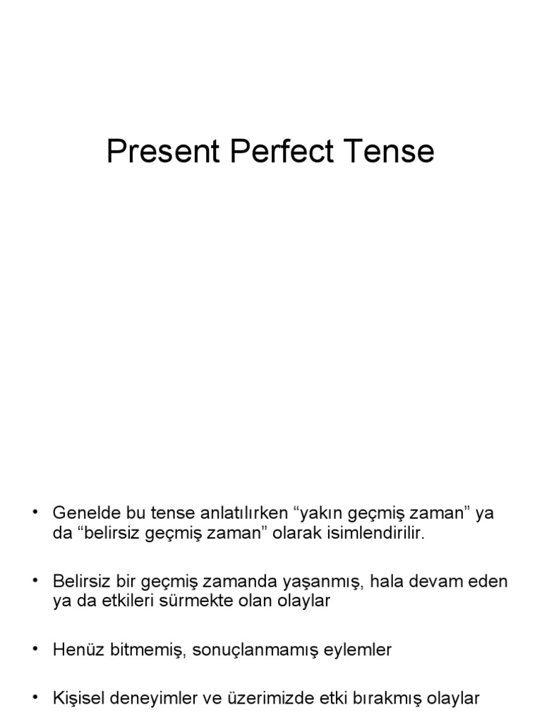 Present Perfect Tense | PDF