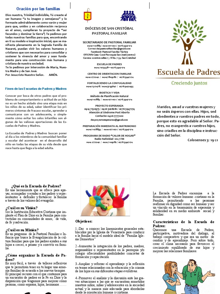 Triptico Escuela de Padres. Julio 2018 | PDF | Amor