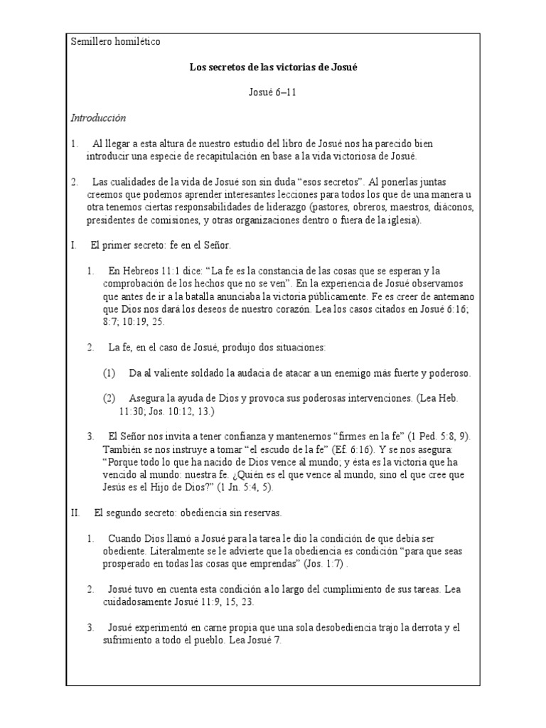 Secretos de Victoria de Josué | PDF | Concepciones de dios | Contenido bíblico