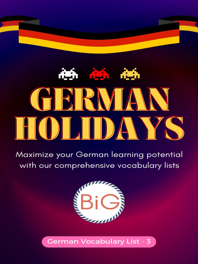 German Holidays Vocabulary List | PDF