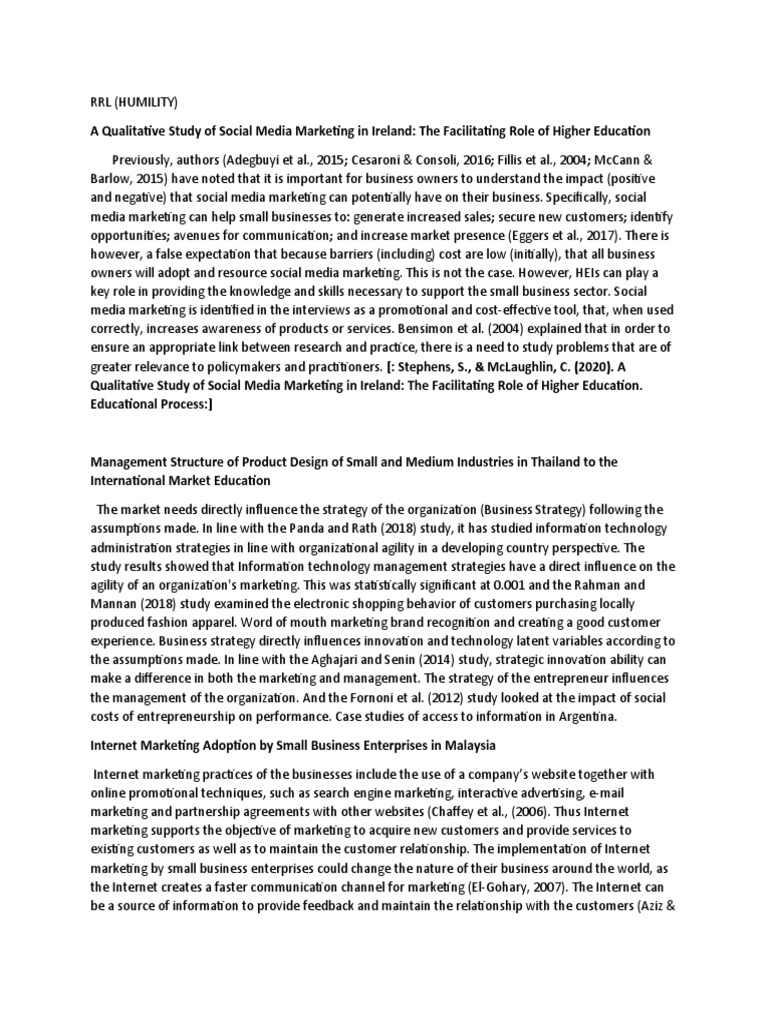 RRL Humility | PDF | Marketing | Social Media Marketing RRL Humility | PDF | Marketing | Social Media Marketing
