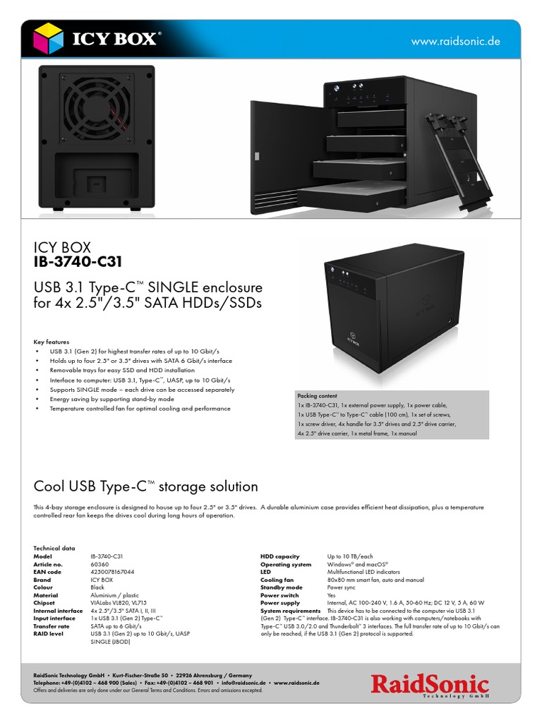 Datasheet IB-3740-C31 e 2 | PDF | Usb | Solid State Drive