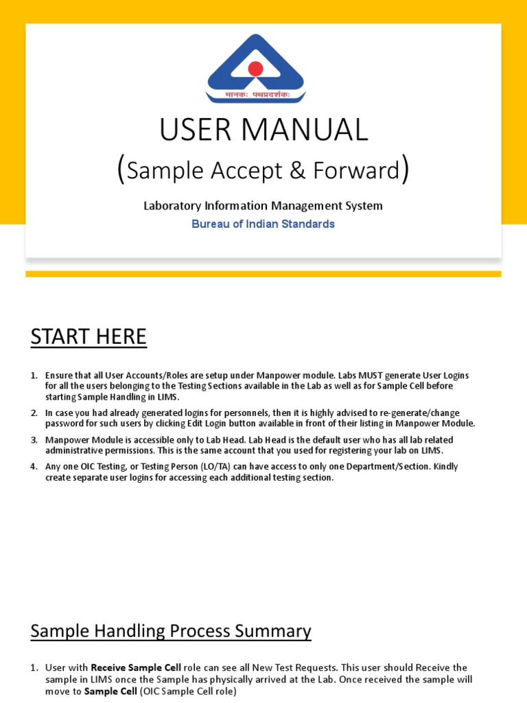 Sample Handling | PDF | Menu (Computing) | User (Computing)