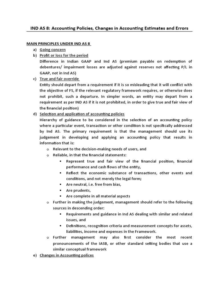 Ind As 8 | PDF | Financial Statement | Accounting