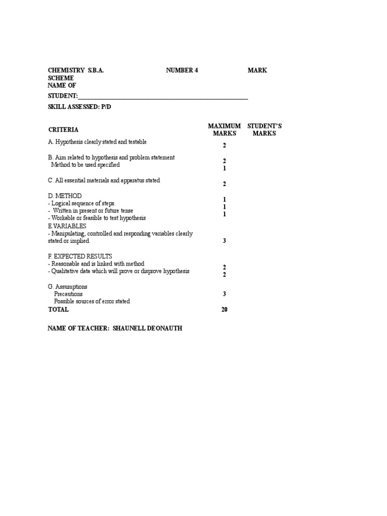 Chemistry Sba 2 PDF | PDF