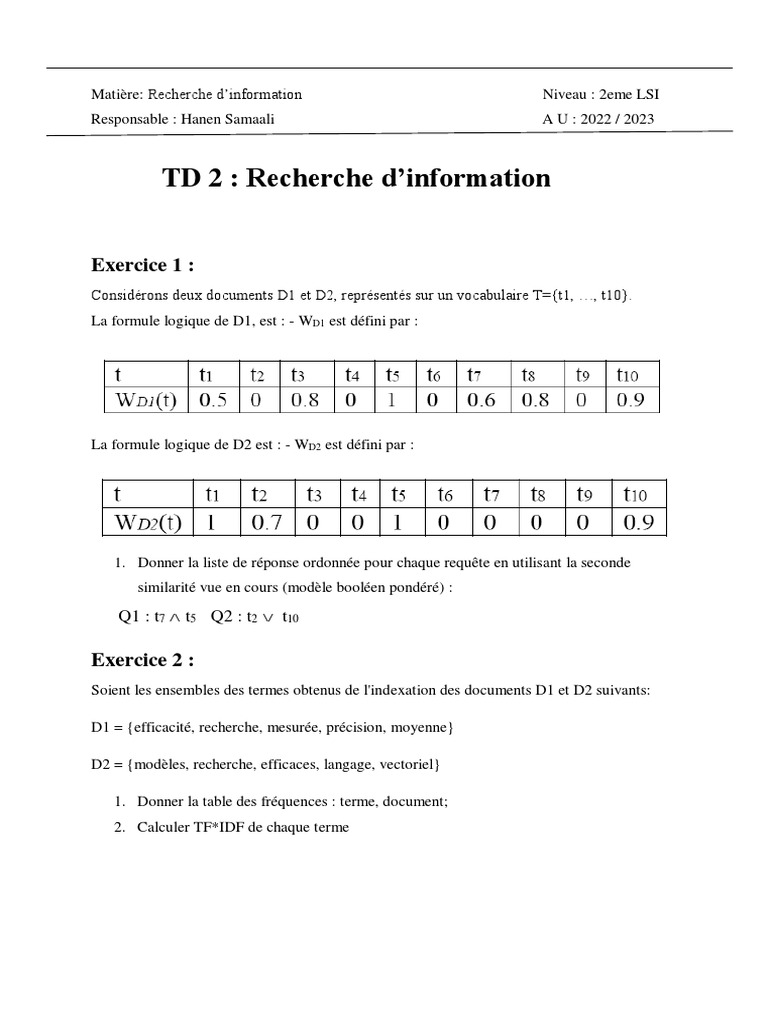 TD2 PDF | PDF