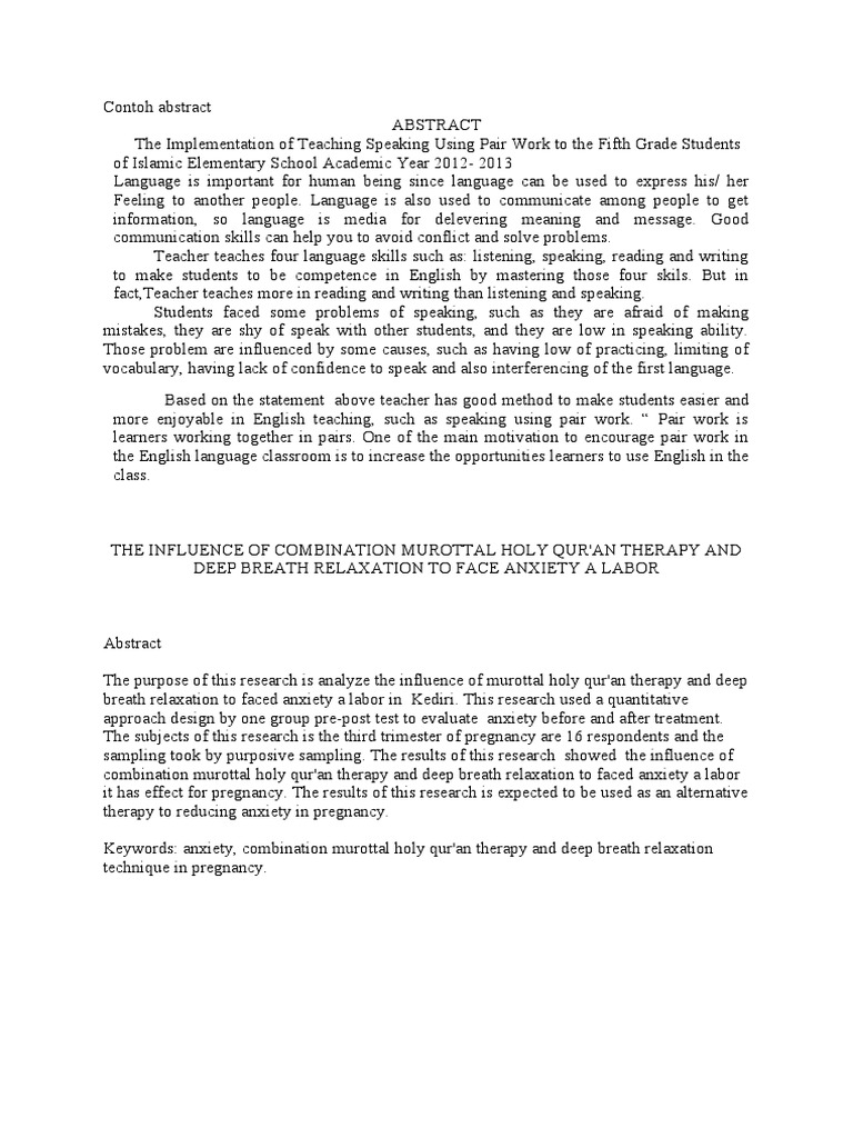 Contoh Abstract | PDF | Teachers | Science