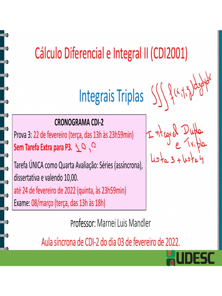 Aula 20 - Integrais Triplas | PDF