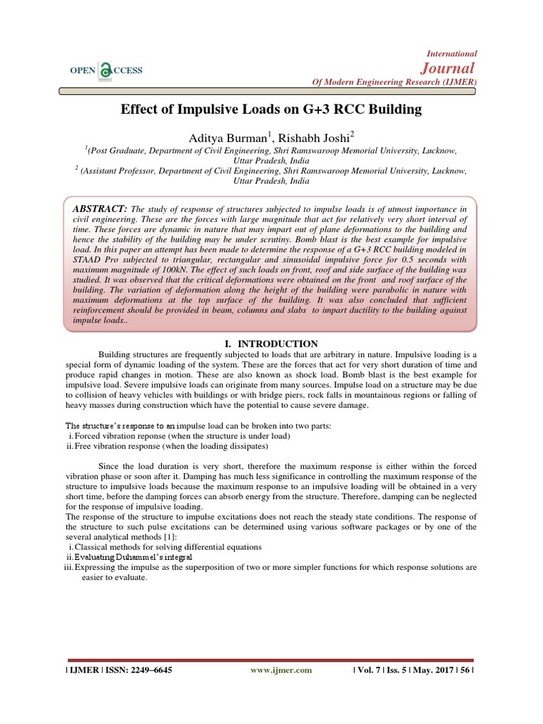 Impulse Loading | PDF | Beam (Structure) | Reinforced Concrete