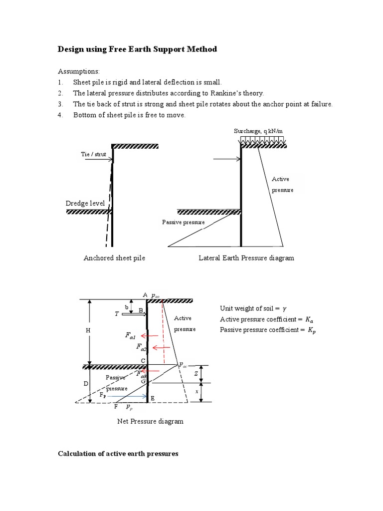 Free Earth Support Method - Final | PDF | Continuum Mechanics | Mechanics