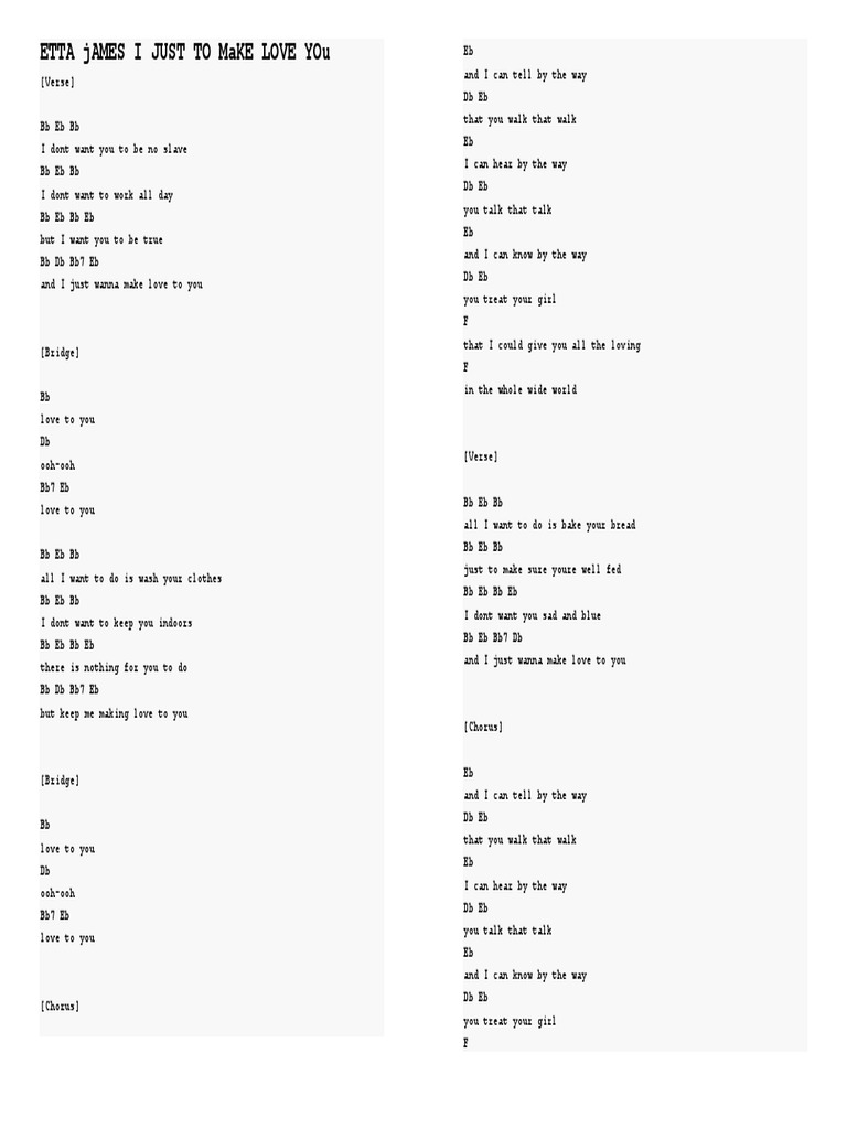 ETTA jAMES I JUST TO MaKE LOVE YOu | PDF