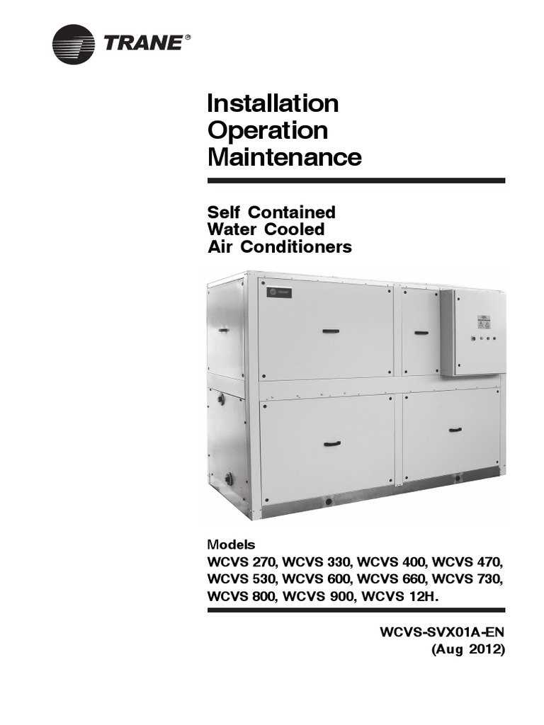 WCV Self Contained Water Cooled Air Conditioners | PDF | Heat Exchanger ...