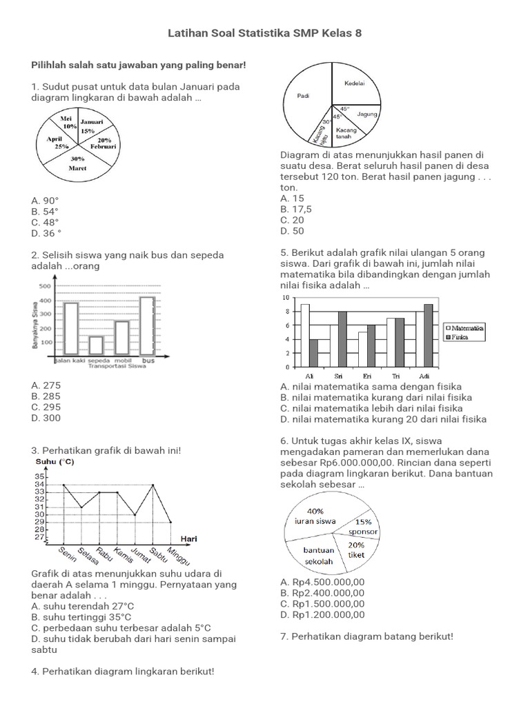 Latihan Soal Statistika Kelas 8 | PDF