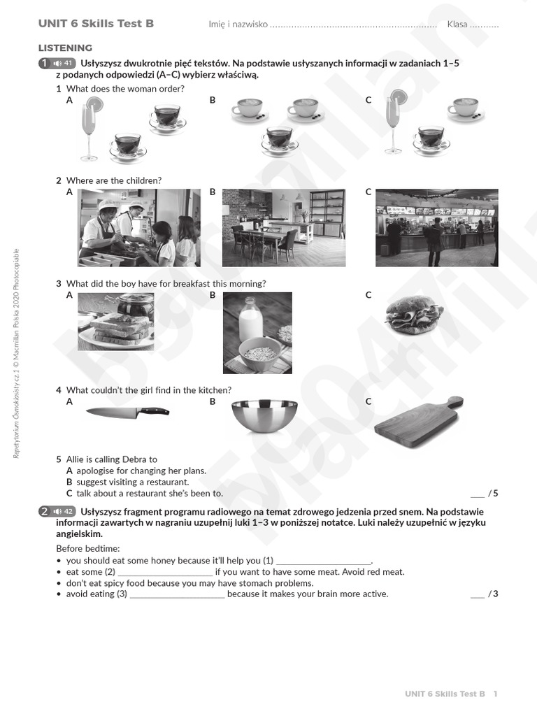 Unit 6 Skills Test B | PDF