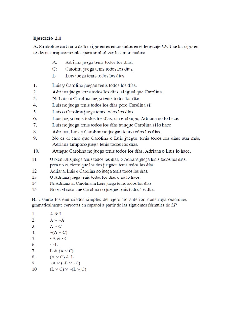 Ejercicios Formalización | PDF