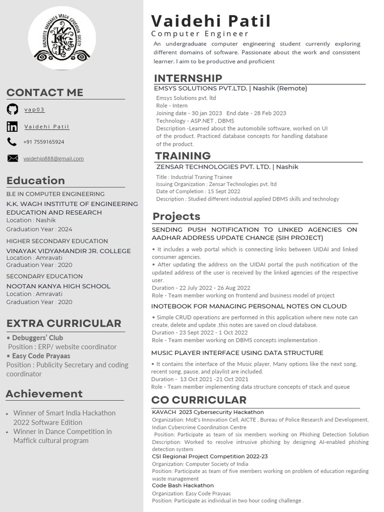 Vaidehi - Patil Computer B | PDF | Databases | Cloud Computing