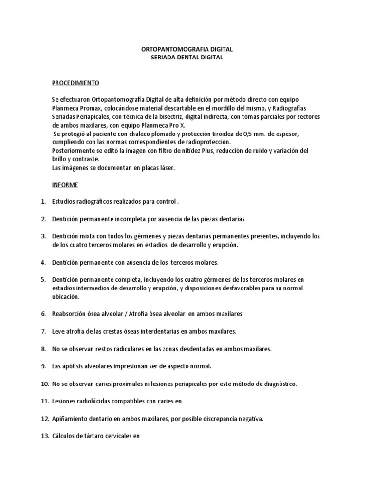 Protocolo ORTOPAN-SERIADA | Descargar gratis PDF | Medicina CLINICA ...