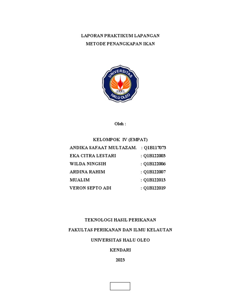 Laporan Praktikum Lapangan Metode Penangkapan Ikan, Kelompok Empat | PDF | Sains & Matematika