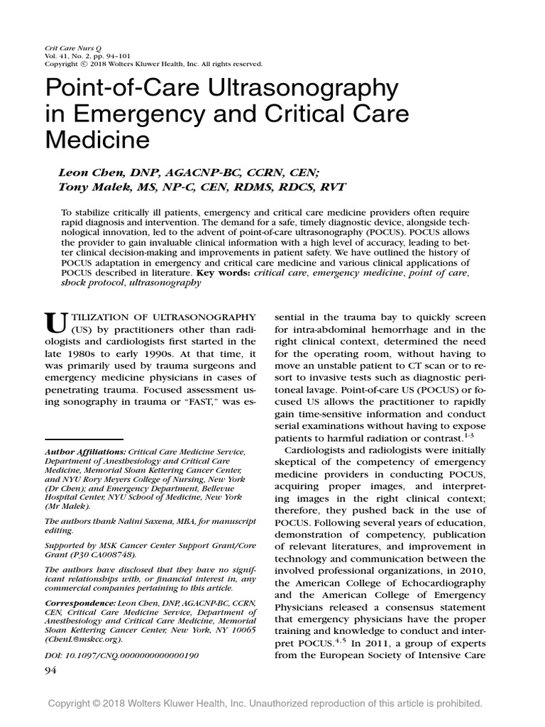 1.1. Pocus en Emg y Critical Care 2018 PDF | PDF | Shock (Circulatory ...