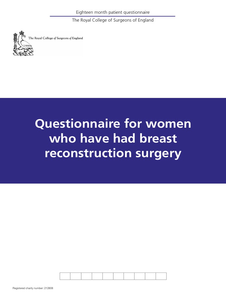 RCSEng 18 Month Reconstruction Questionnaire | PDF | Mastectomy | Abdomen