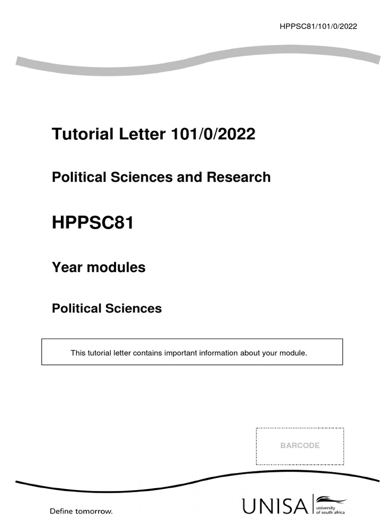 HPPSC81 TUT Letter PDF | PDF | Libraries | Essays