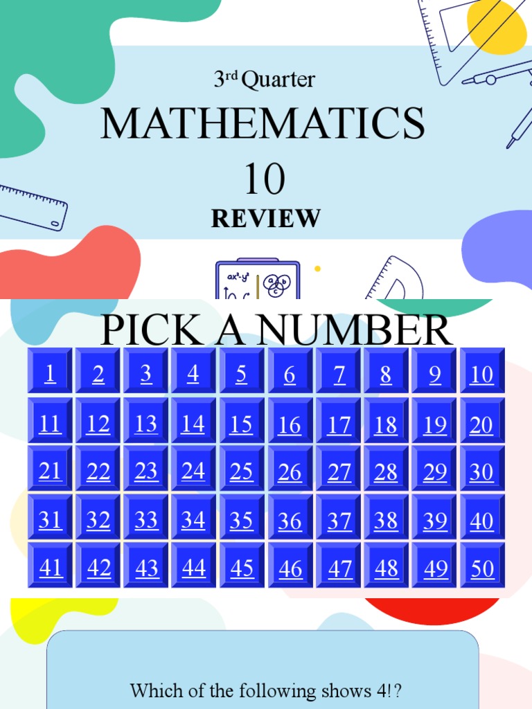 3RD Quarter Review | PDF | Probability | Permutation