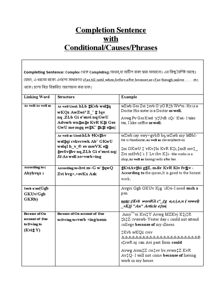 Completion Sentence | PDF | Verb | Grammatical Tense