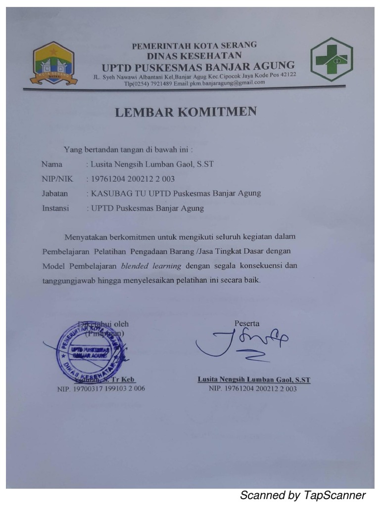 Lembar Komitmen | PDF