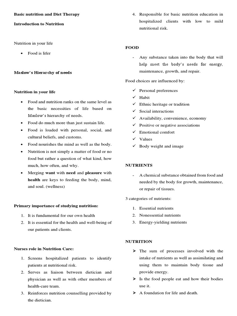 Nutrition Basics for Health Care Professionals | PDF | Nutrients ...
