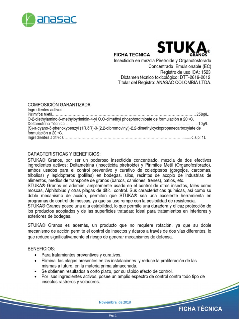 Stuka Granos Ficha Tecnica PDF | PDF | Insectos | Vómitos