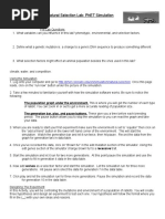 Natural Selection Simulation Guide | PDF | Tooth | Rabbit