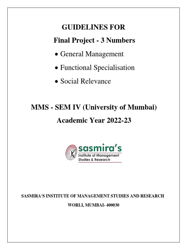 Final Project Guidelines for MMS Students | PDF | Thesis | Methodology