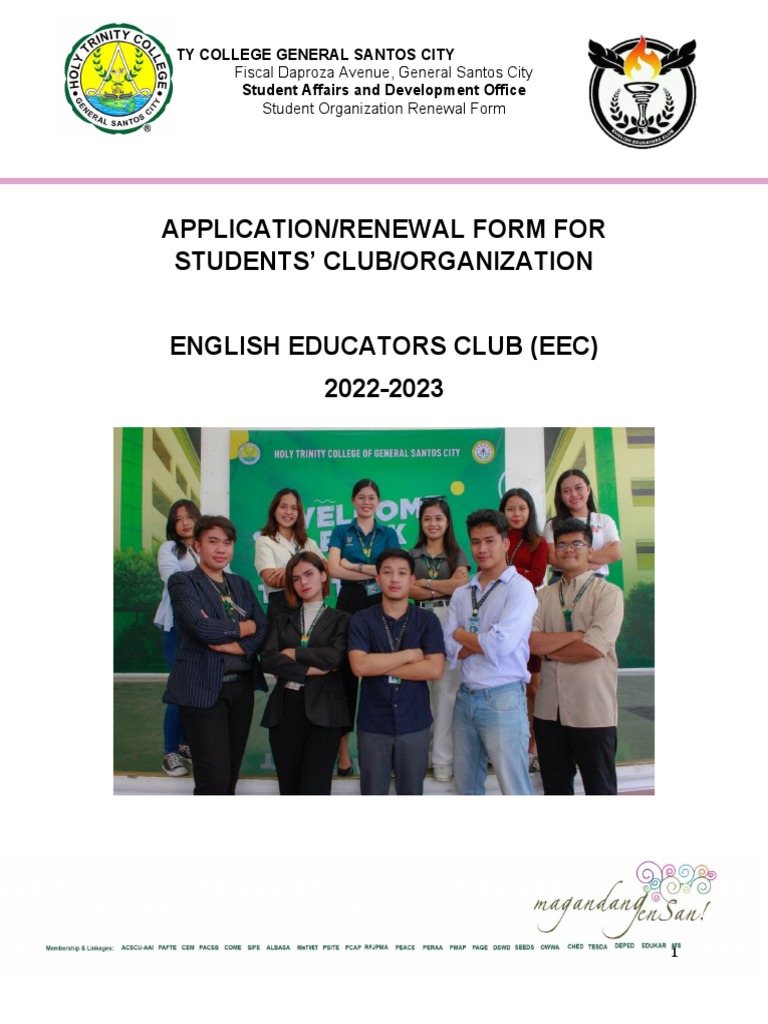 Eec Renewal Form of Students Club | PDF