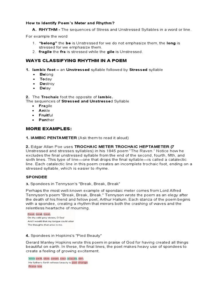 Dicussion (Guide) | PDF | Metre (Poetry) | Poetry