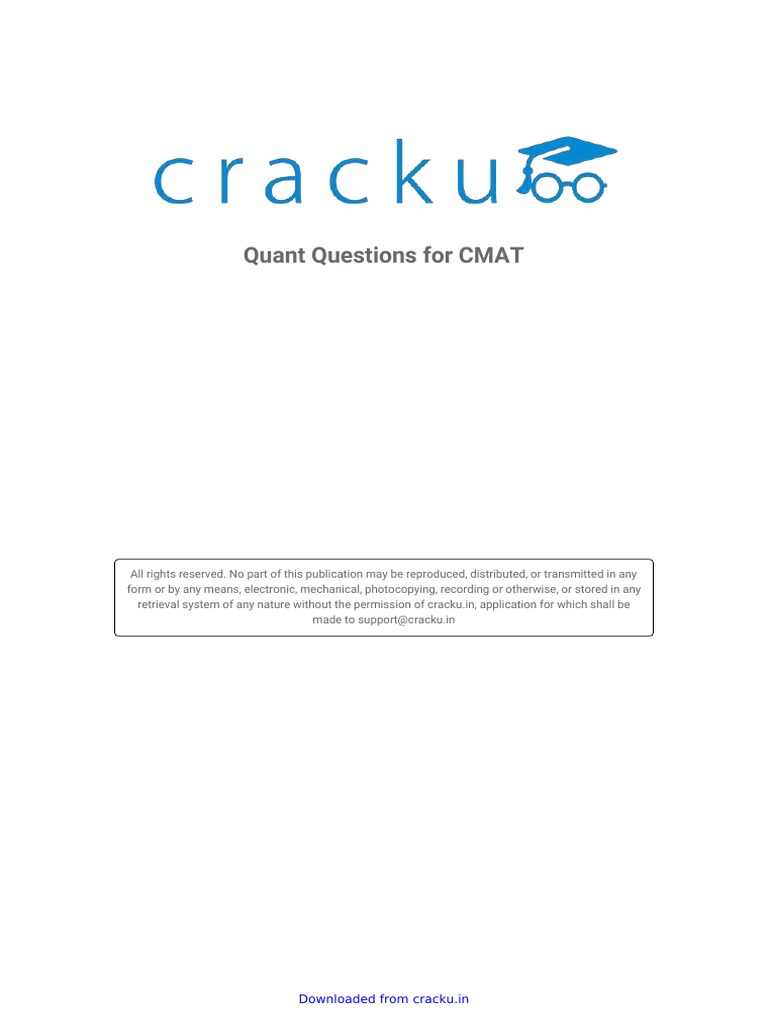 Quant Questions For CMAT | PDF | Area | Length