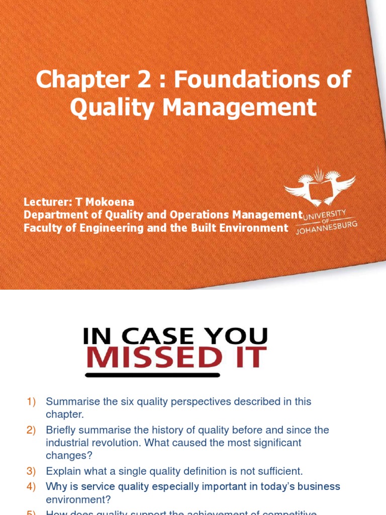 QPI Chapter 2 Slides | PDF | Quality (Business) | Quality Management System
