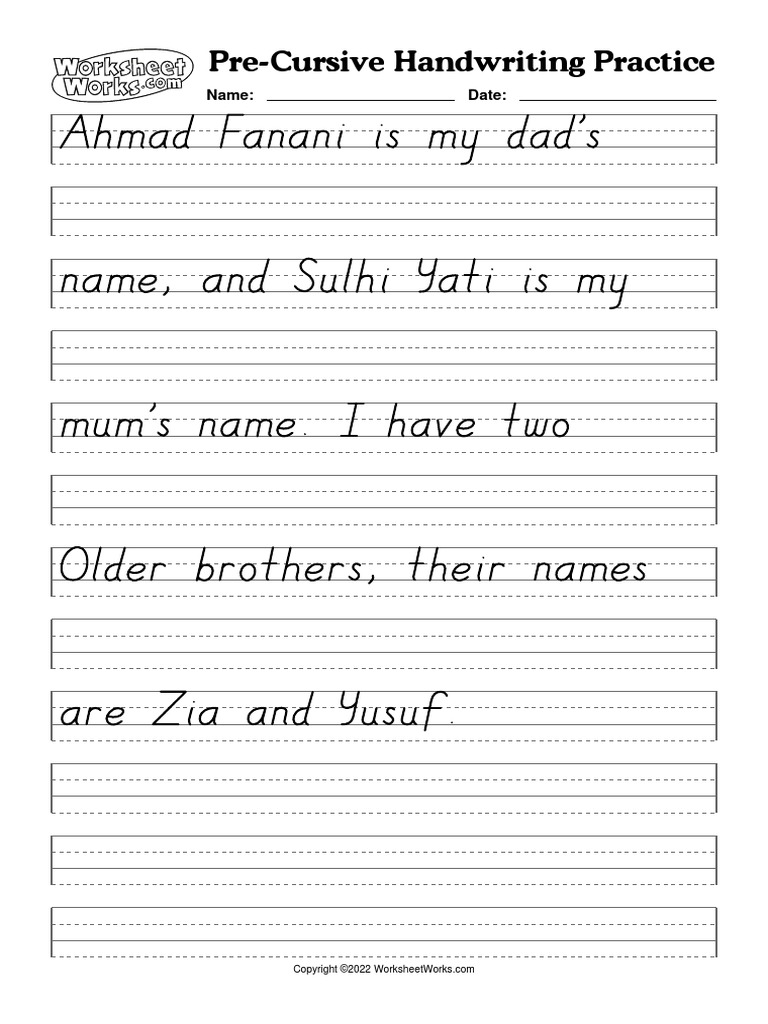 WorksheetWorks PreCursive Handwriting Practice 1 PDF | PDF WorksheetWorks PreCursive Handwriting Practice 1 PDF | PDF