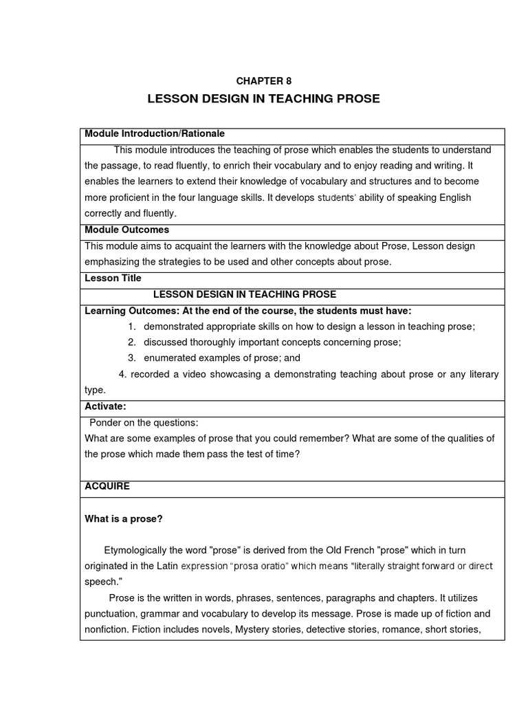 Module 7 Eng 107 Teaching and Assessment of Lit | PDF | Reading ...