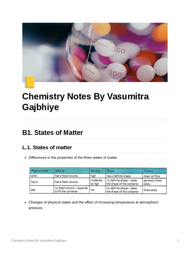 Chemistry Notes by Vasumitra Gajbhiye | PDF | Redox | Chemical Reactions