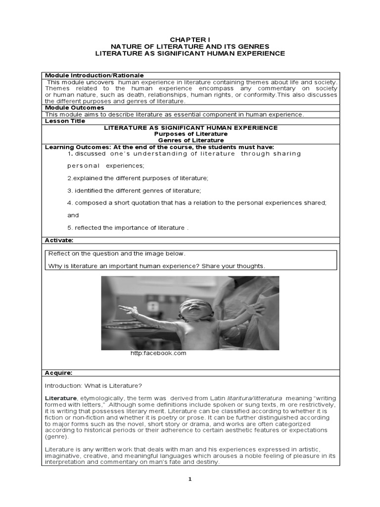 Module 1 Eng 107 Teaching and Assessment of LIT | PDF | Poetry | Genre