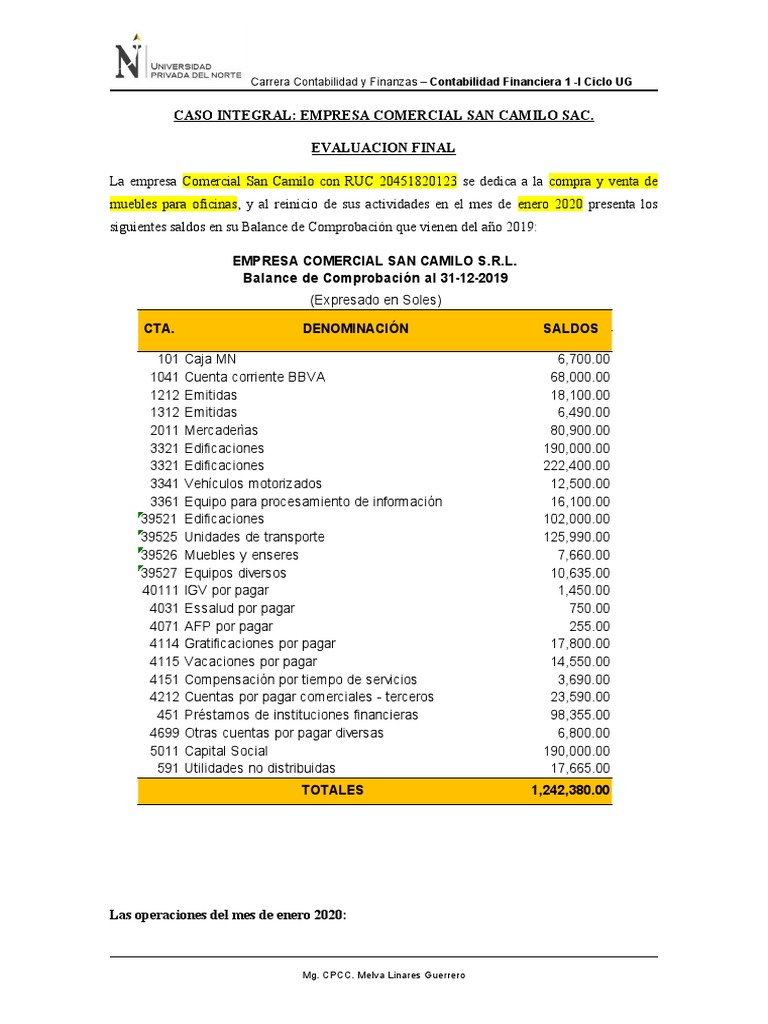 Balance y Análisis Financiero 2020 | PDF | Contabilidad | Economía ...