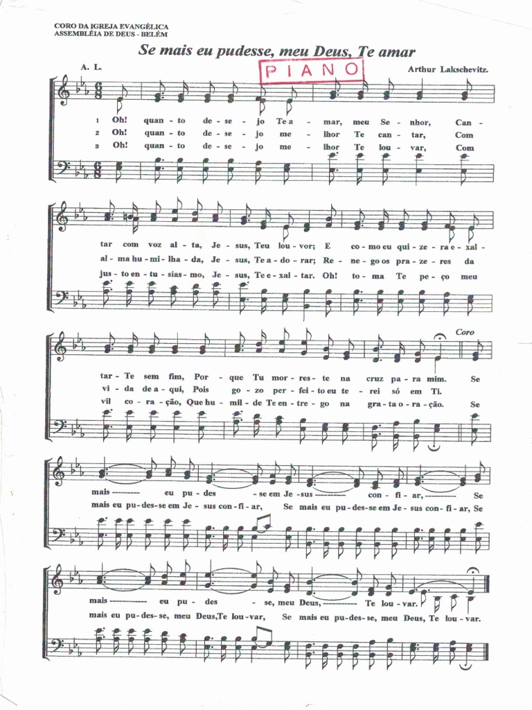 Partitura SE MAIS EU PUDESSE PDF | PDF