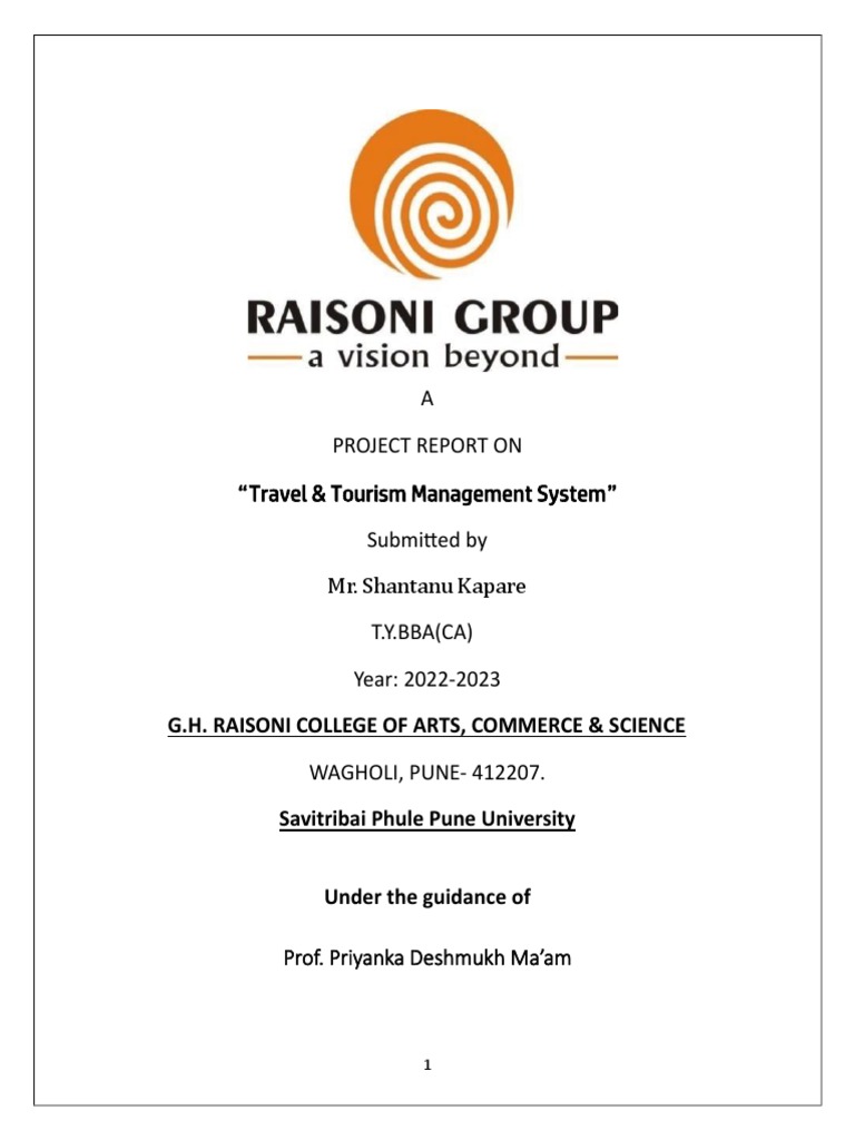 Travel and Tourism Management PDF | PDF | Databases | Feasibility Study Travel and Tourism Management PDF | PDF | Databases | Feasibility Study