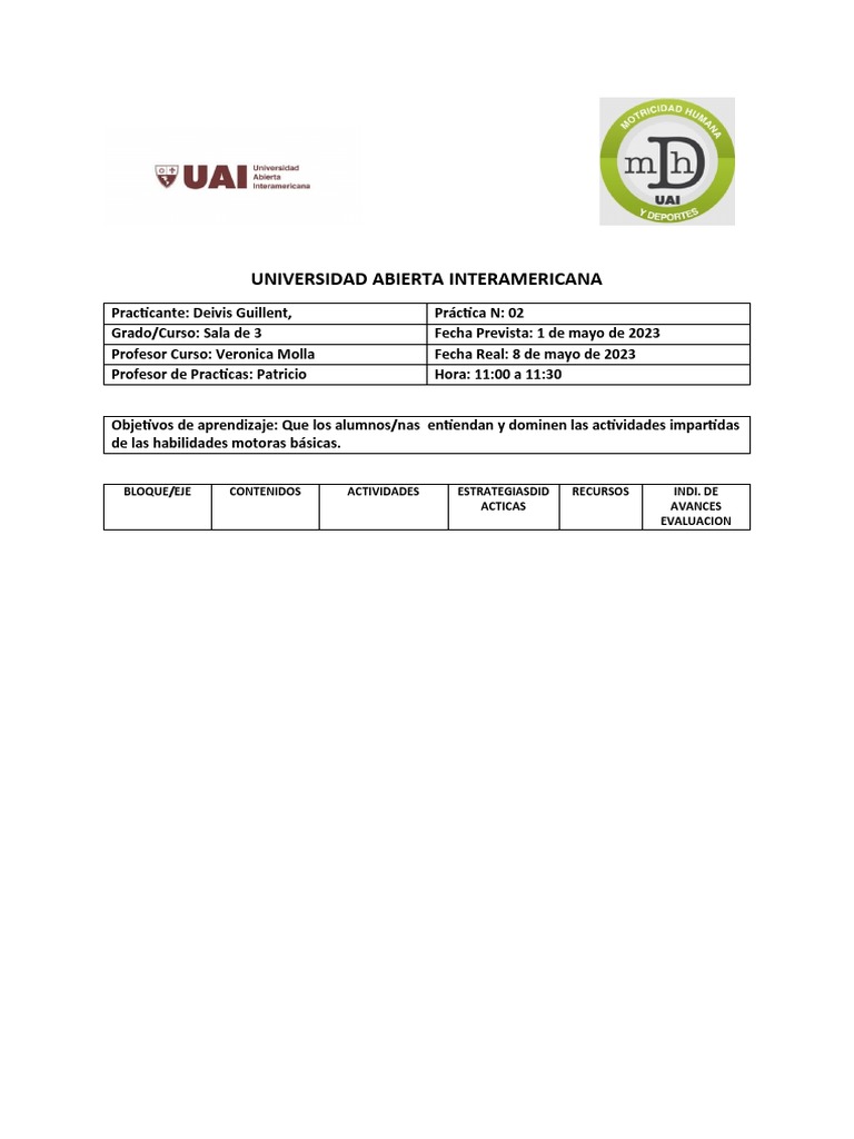 Plan de Clase 02 Salto 24-04-2023 | PDF | Aprendizaje | Cognición Plan de Clase 02 Salto 24-04-2023 | PDF | Aprendizaje | Cognición