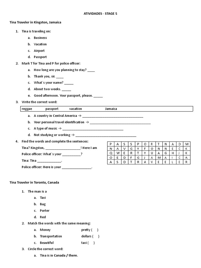 Tina Traveler in Kingston | PDF