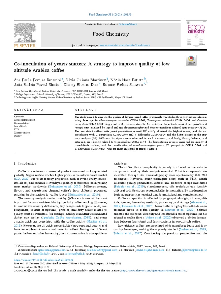 (Bressani Et Al., 2021) Co-Inoculation of Yeasts Starters - A Strategy To Improve Quality of Low ...