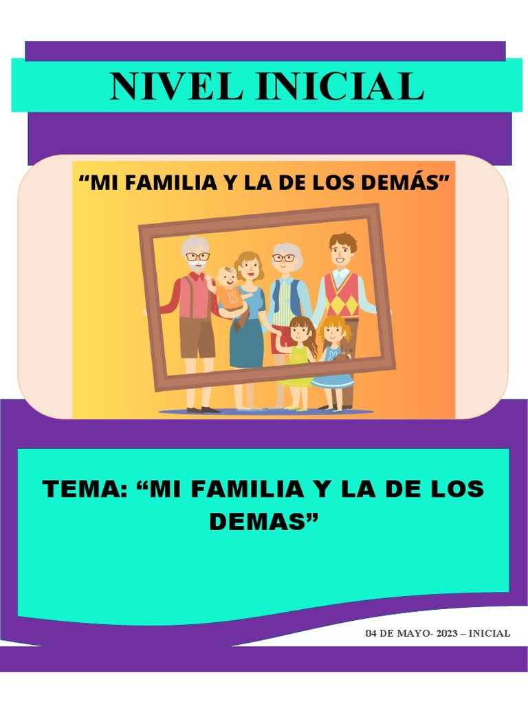 Actividades sobre Mi Familia en Inicial | PDF